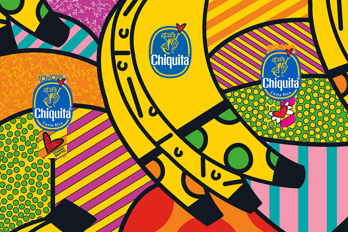 Chiquita blauwe sticker door Romero Britto - Sticker Momenten ...